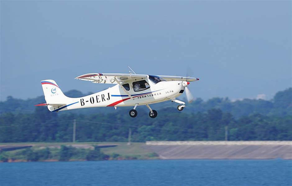 AG50 light sport aircraft, successfully flew for the first time