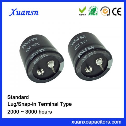 Standard Socket Snap In Capacitor 5600UF 80V factory