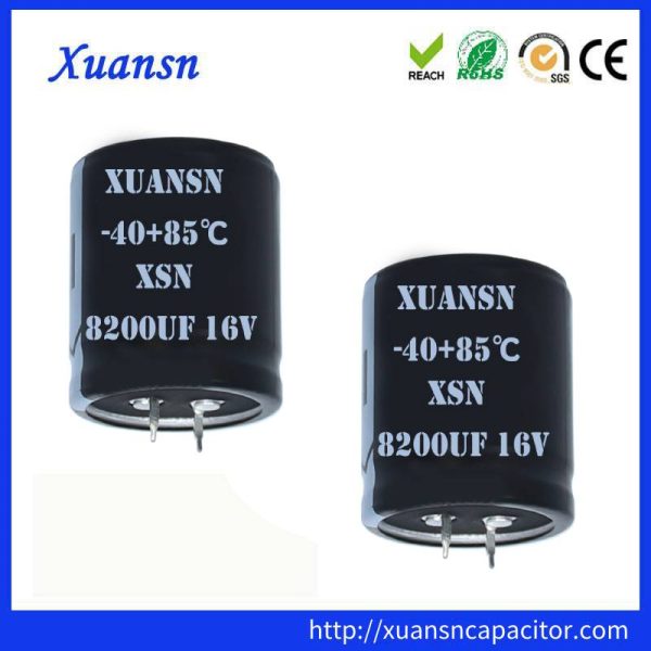 85℃ Aluminum Electrolytic Capacitors 8200UF 16V Snap In Capacitor ...